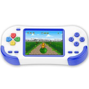 douddy retro handheld game console for kids 4-12 with build in 218 puzzle leisure video games rechargeable 3.0'' screen electronics gaming player toys birthday gift for boys girls (blue)