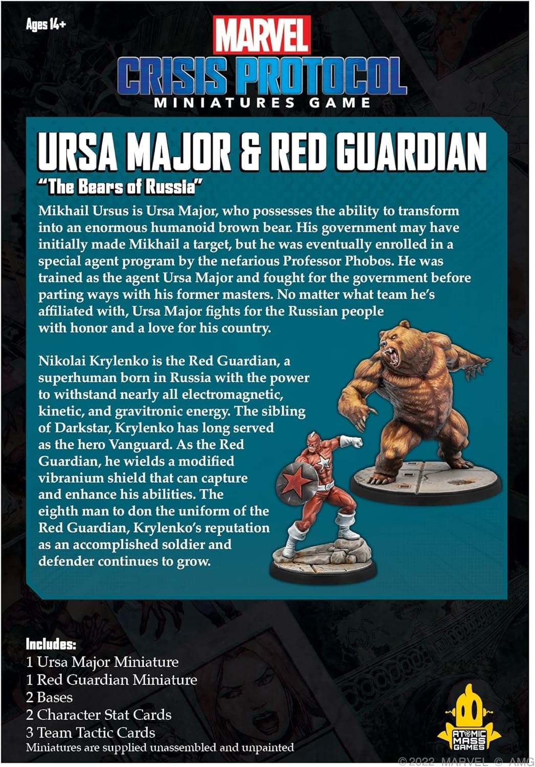 Atomic Mass Games Marvel: Crisis Protocol Red Guardian & Ursa Major Character Pack - Winter Guard Powerhouses, Tabletop Superhero Game, Ages 14+, 2 Players, 90 Minute Playtime, Made