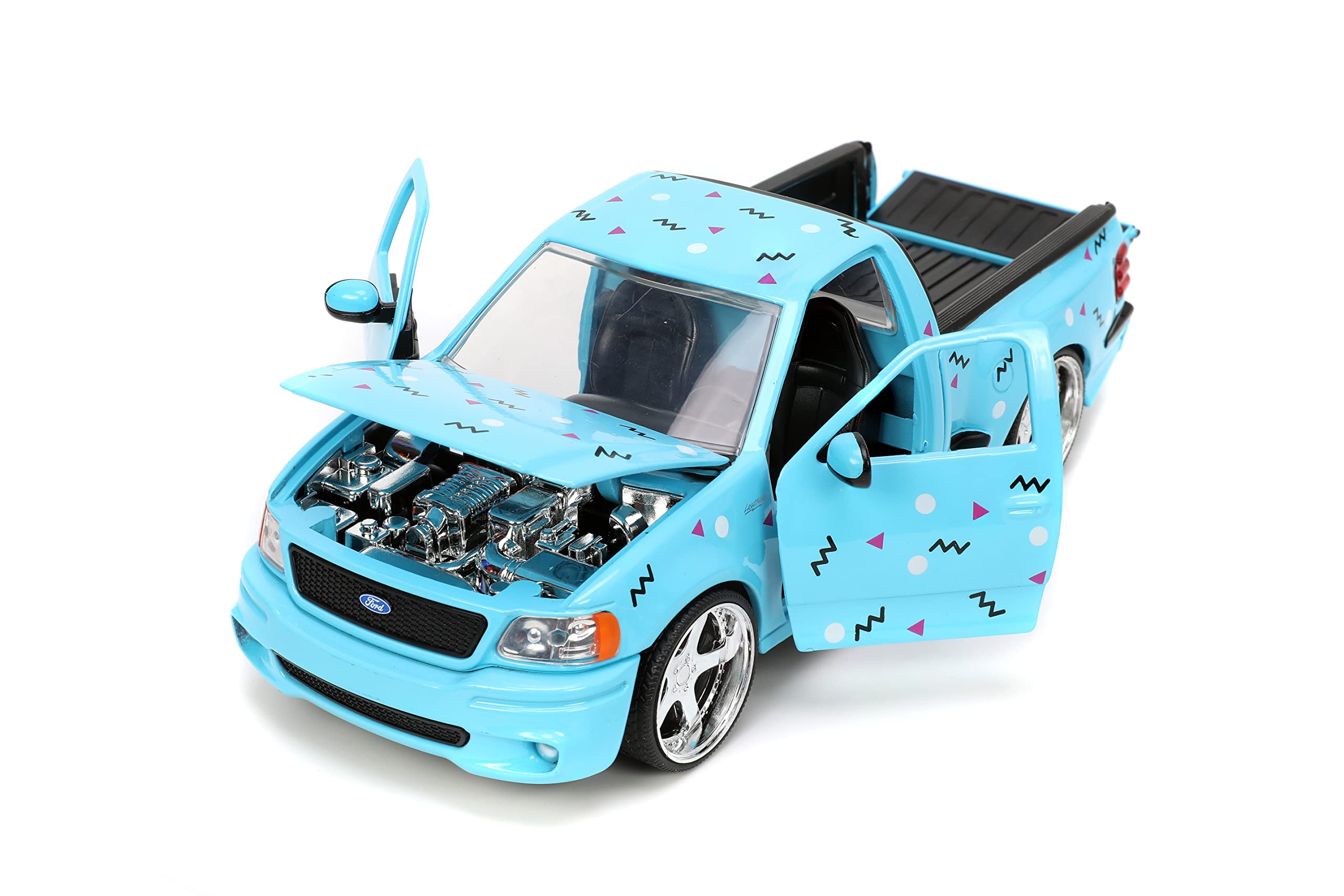 Jada Toys I Love The 90’s 1:24 1999 Ford F150 SVT Lightning Die-cast Car, Toys for Kids and Adults, Sky Blue (26136)