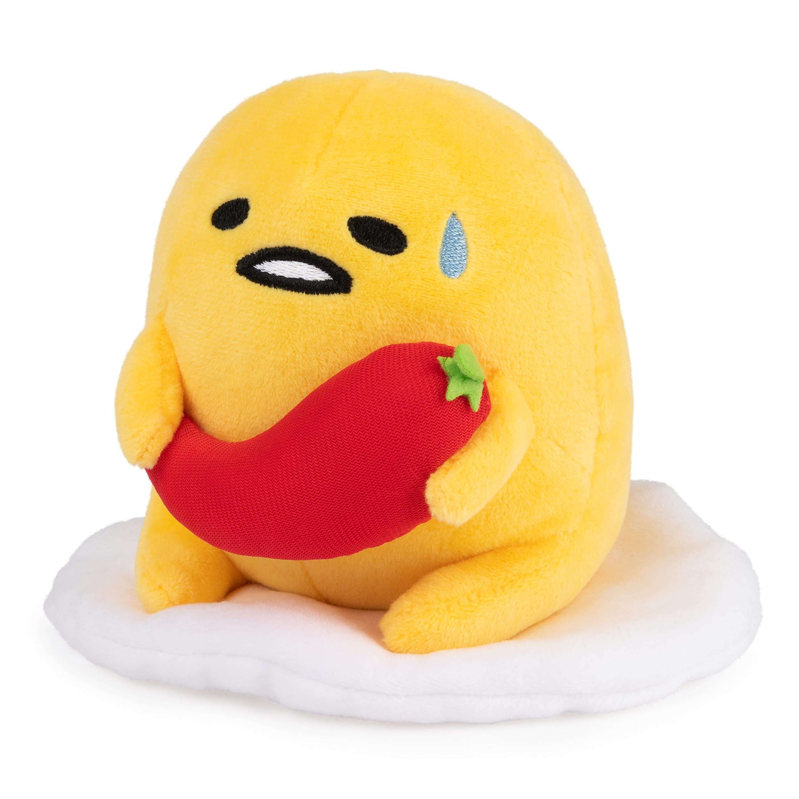 GUND Sanrio Gudetama The Lazy Egg Stuffed Animal, Spicy Gudetama Plush Toy for Ages 1 and Up, 5”