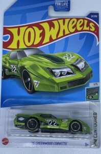 hot wheels 2022 - '76 greenwood corvette - green - hw contoured 1/5