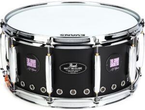 pearl matt mcguire signature snare drum - 6.5 x 14-inch - black powdered coat