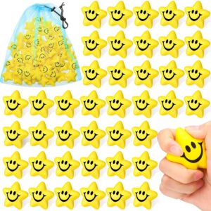 jerify 60 pieces star smile face stress balls bulk for kids mini foam smile ball stress relief toys for classroom exchange gifts classroom prizes school carnival reward party favors fillers