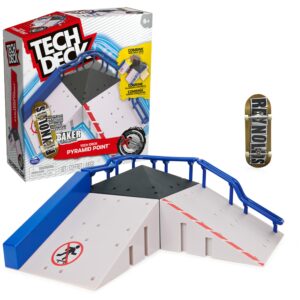 tech deck, pyramid point, x-connect park creator, customizable and buildable ramp set with exclusive fingerboard, kids toy for boys and girls ages 6 and up