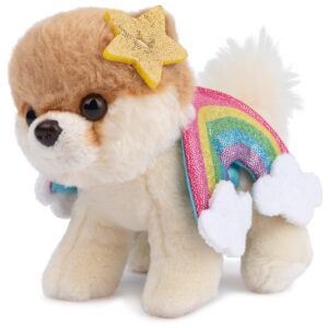 gund boo, the world’s cutest dog rainbow plush pomeranian, dog stuffed animal for ages 1 and up, spring decor, 5”