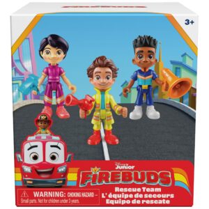 Disney Junior Firebuds Action Figures Gift Pack with 3 Collectible Kids Toys: Bo, Jayden and Violet and Accessories, for Ages 3 and up