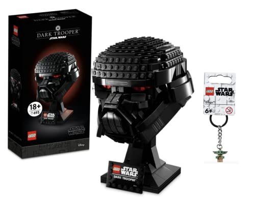 LEGO Star Wars Helmet Bust Building Set Collection + Grogu (Baby Yoda Keychain) Exclusive Bundles (Dark Trooper Helmet + Grogu (Baby Yoda) Keychain)