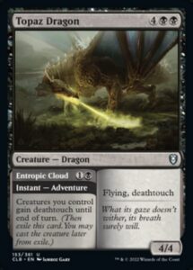 magic: the gathering - topaz dragon // entropic cloud (153) - battle for baldur's gate