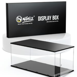 Nifeliz Acrylic Display Box for Scale 1:8 Big Model Cars, Building Toy Car Organizer and Storage, Gifts for Large Car Model Colle ctors (25.2Lx13WX10.4H in)