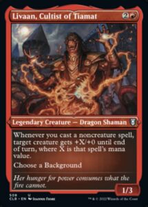 magic: the gathering - livaan, cultist of tiamat (508) - etched - foil - battle for baldur's gate