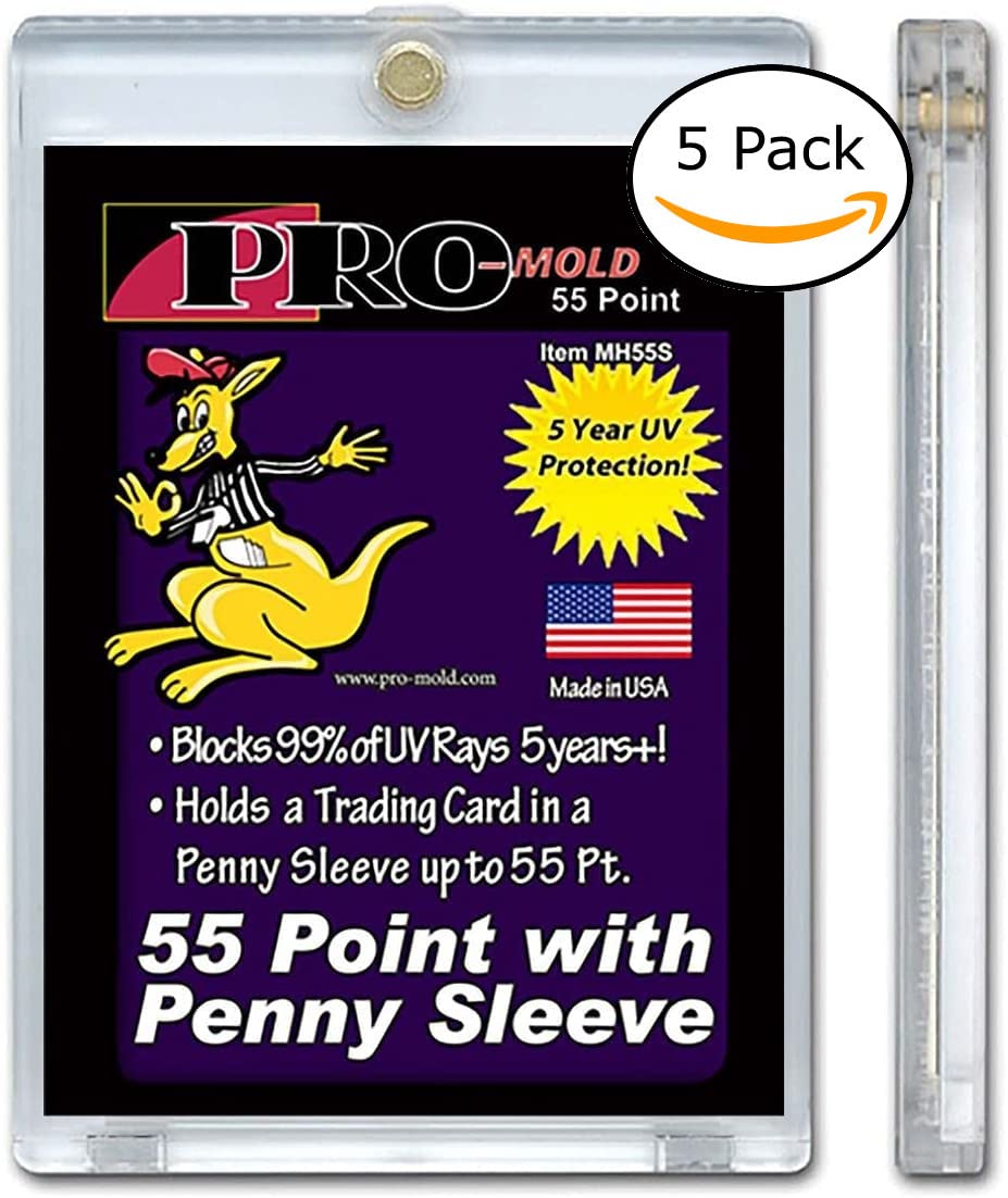 5-Count Pro-Mold 55pt. Magnetic ONE-Touch Card Holders Holds Sleeved Card MH55S