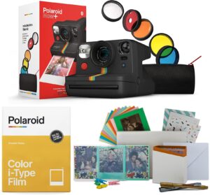 polaroid now+ instant film camera bundle with color instant film and film kit (3 items)