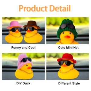 MuMyer Rubber Duck Car Ornaments Duck Car Dashboard Decorations for Car Dashboard Decoration Accessories with Mini Hat Swim Ring Necklace and Sunglasses