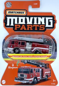 matchbox 2022 - moving parts - seagrave fire truck [red]