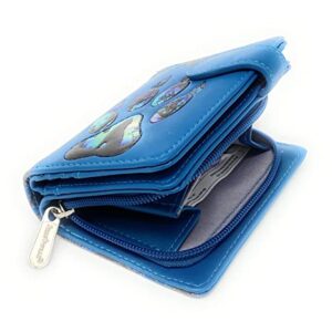 Shag Wear Wolf Paw Small Animal Wallet for Women and Teen Girls Vegan Faux Leather 4.5" Blue