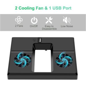 Cooling Fan for Xbox Series X Game Console, Colorful Discoloration Cooler with Dual Controller Charger Dock Station, Vertical Stand USB Cooling Bracket Heat Dissipation Accessaries for Xbox Console