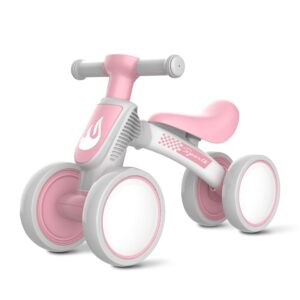 baby balance bike toys for 1 year old girl gifts, 10-36 month toddler balance bike, no pedal 4 silence wheels & soft seat pre-school first riding toys, 1st birthday gifts