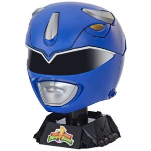 power rangers lightning collection mighty morphin blue ranger premium collector helmet full-scale for display, roleplay, cosplay, multicolor