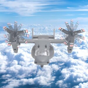 Ailejia Alloy Metal Airplane US MV-22 Military Osprey Transport Helicopter Toy Model Die Cast Airplanes Army Aircraft with Pull Back Fighter Toys (Red)