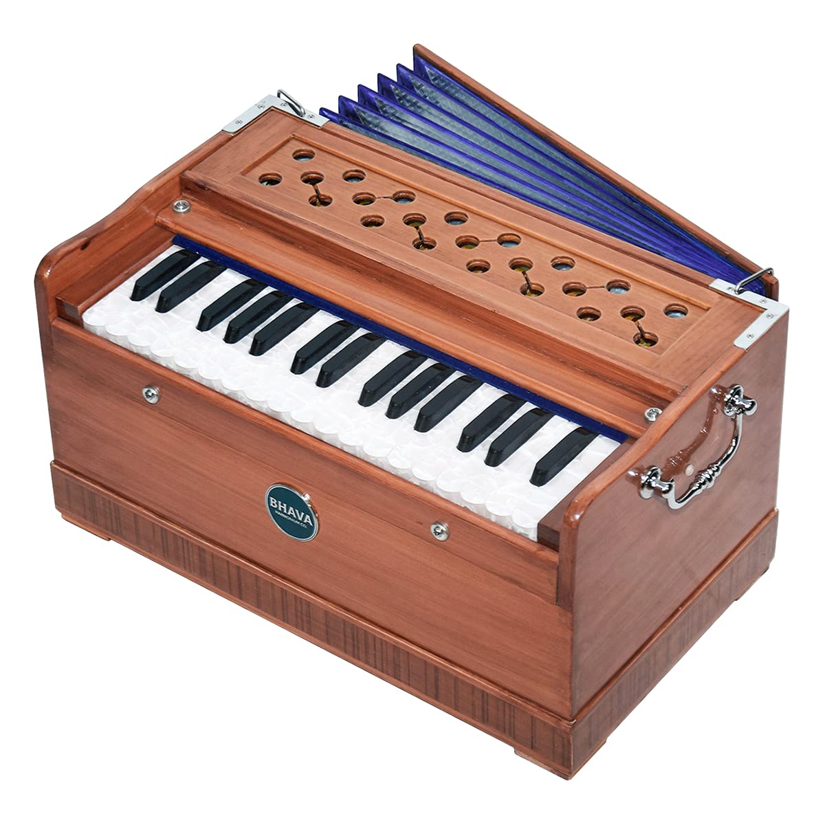 Bhava Lite “Travel” Harmonium | Small, Lightweight | Ethically Sourced, Professionally Tuned & Shipped from US, Handmade in India | Standard Edition Natural