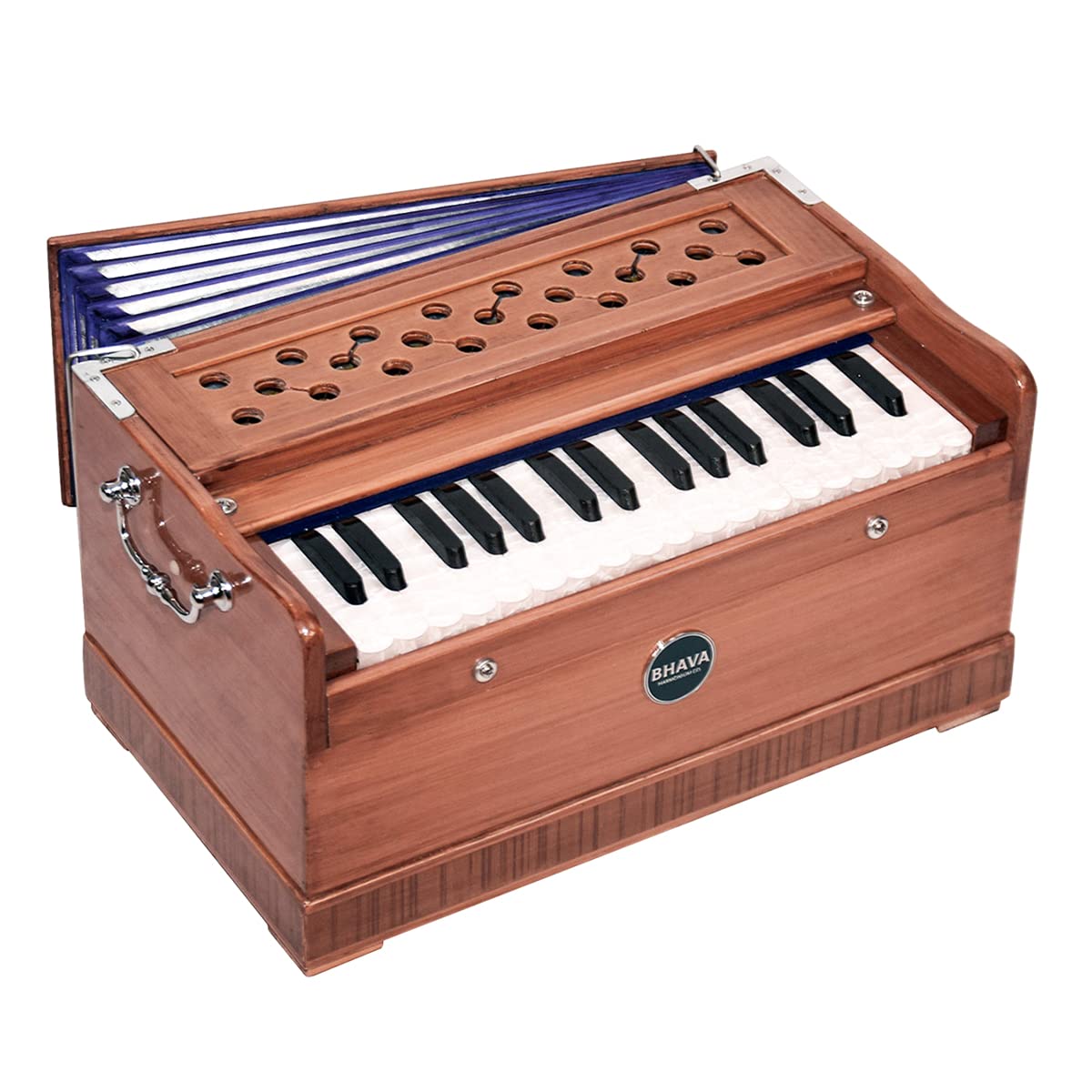 Bhava Lite “Travel” Harmonium | Small, Lightweight | Ethically Sourced, Professionally Tuned & Shipped from US, Handmade in India | Standard Edition Natural