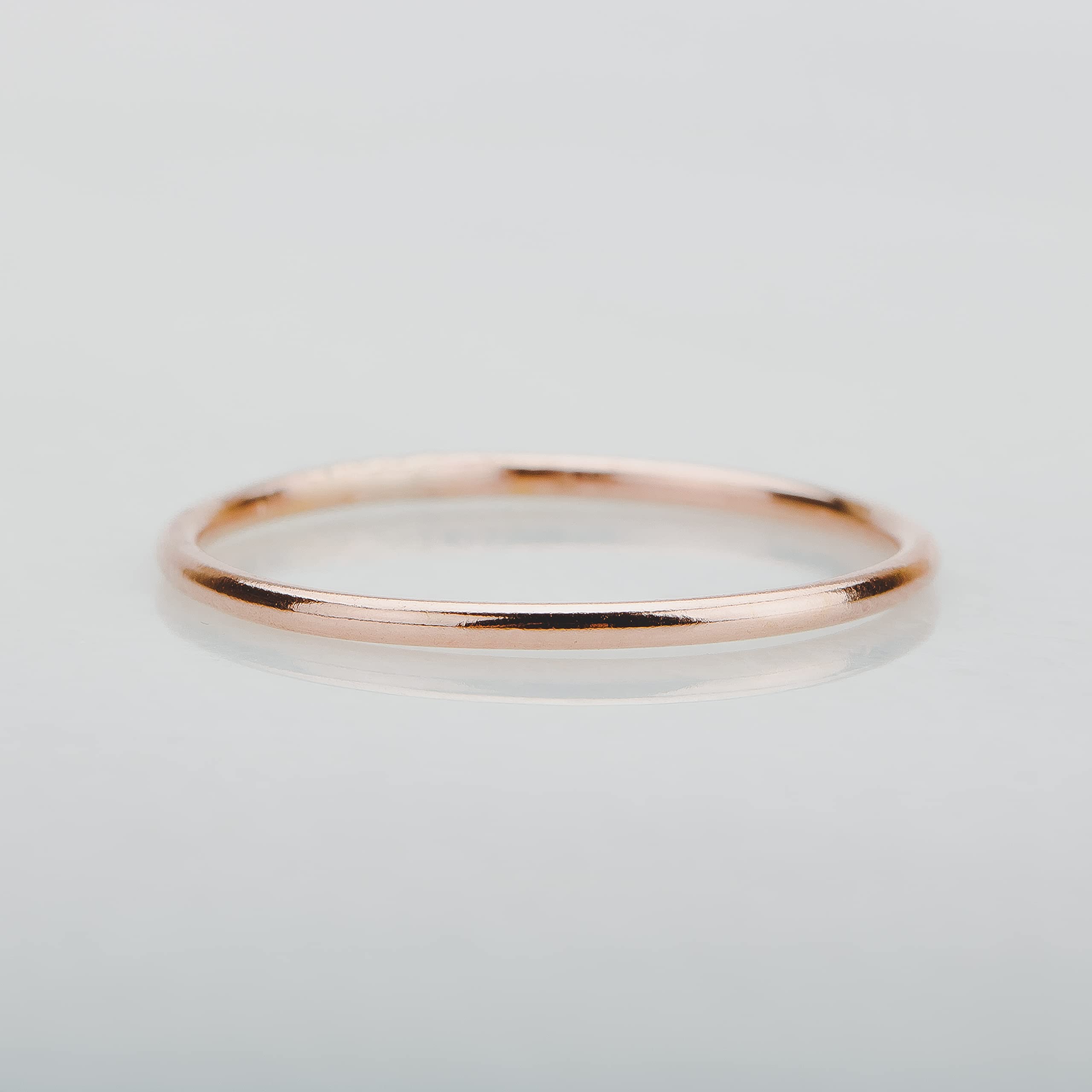 1mm Thin Smooth Stacking Skinny Ring in Sterling Silver, Gold, or Rose Gold | Comfort Fit | Sizes 2-12 (2, 14K Rose Gold Fill)