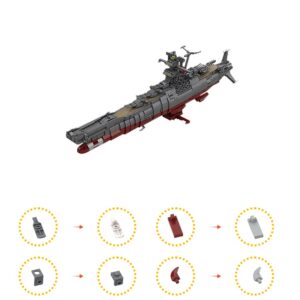 WiMiU Space Battleship Building Blocks Set,Historical Warship Model Toys, Military Capital Ship Construction Building Kits, Impressive Birthday Halloween for Adults (1782 PCS)