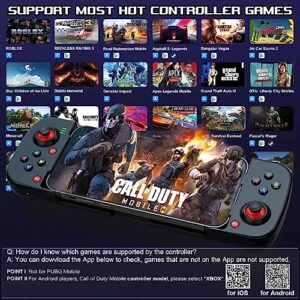 Megadream Mobile Game Controller Gamepad for iPhone iOS Android PC: Works with iPhone 15/14/13/12/11/X, iPad, Samsung Galaxy, TCL, Tablet, Call of Duty, Diablo Immortal - Directly Play (Black)