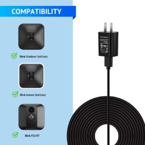 Ayotu 3Pack 16ft/5m Power Cable for Blink Outdoor/Indoor 3rd/XT2/XT Camera, Waterproof Outdoor Power Adapter with Charging Cord, No Need Change Battery (No Camera), Black