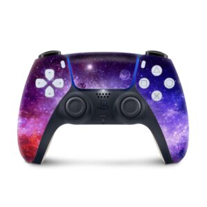 PS5 Purple Galaxy Skin for Playstation 5 Console and 2 Controllers, Space Skin Vinyl 3M Decal Stickers Full wrap Cover (Disk Edition) (Digital Edition)