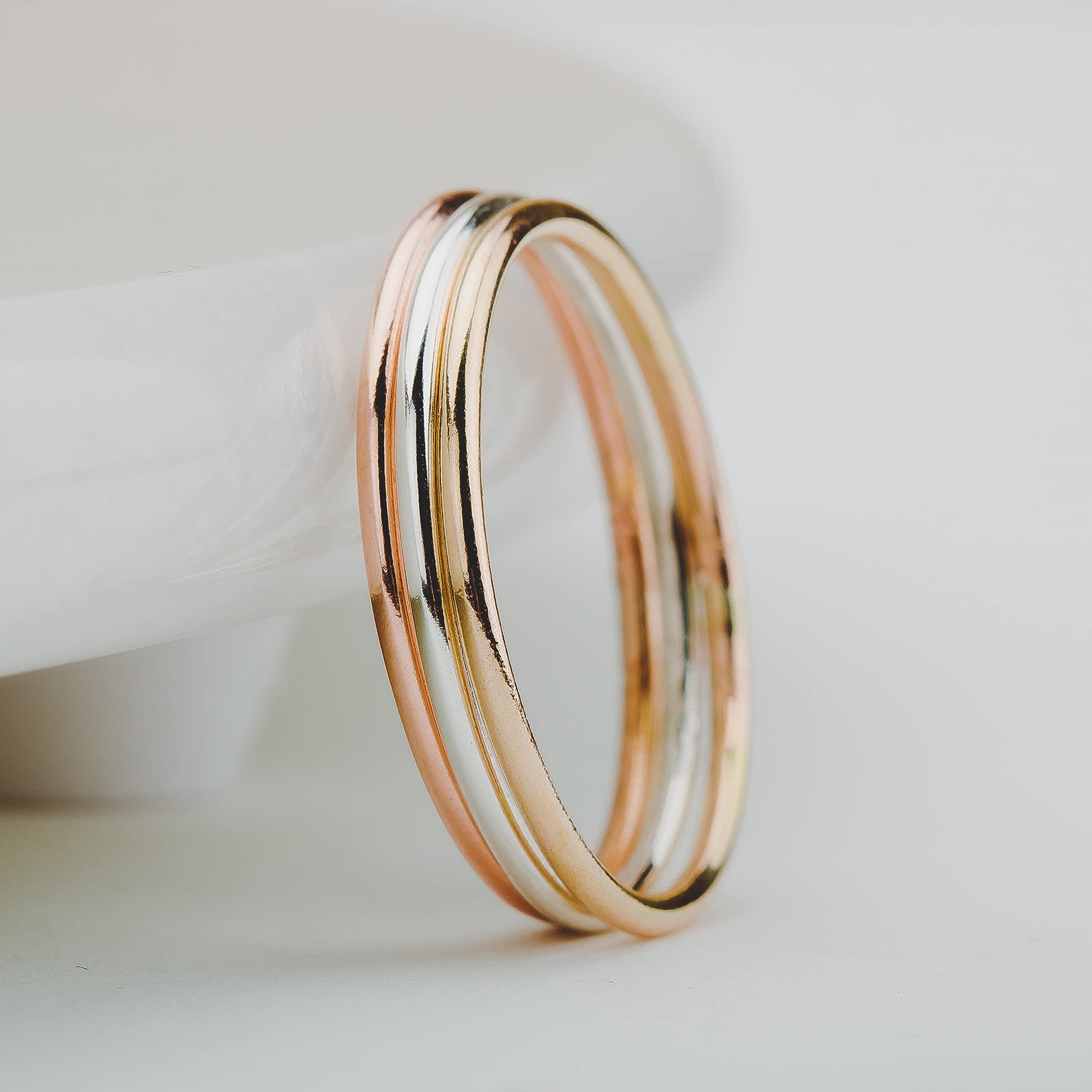 1mm Thin Smooth Stacking Skinny Ring in Sterling Silver, Gold, or Rose Gold | Comfort Fit | Sizes 2-12 (2, 14K Rose Gold Fill)