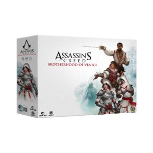 synapses games | assassin’s creed®: brotherhood of venice | strategy board game | miniatures campaign | 1 to 4 players | 30+ minutes | ages 14+