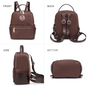 MKP Small Backpack Purse for Ladies Women Multi Pockets Water Resistant Fashion Rucksack Daypack Bag