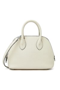 doris&jacky small leather dome crossbody bag cute shell shape zip around handbags (2-off white)