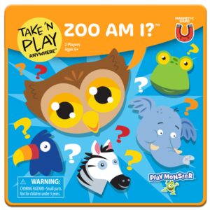 take n play, anywhere zoo am i, board games for kids- board games for family night, family games, game night, family board games, kids toys, travel games, preschool toys, multi-player game, ages 6+