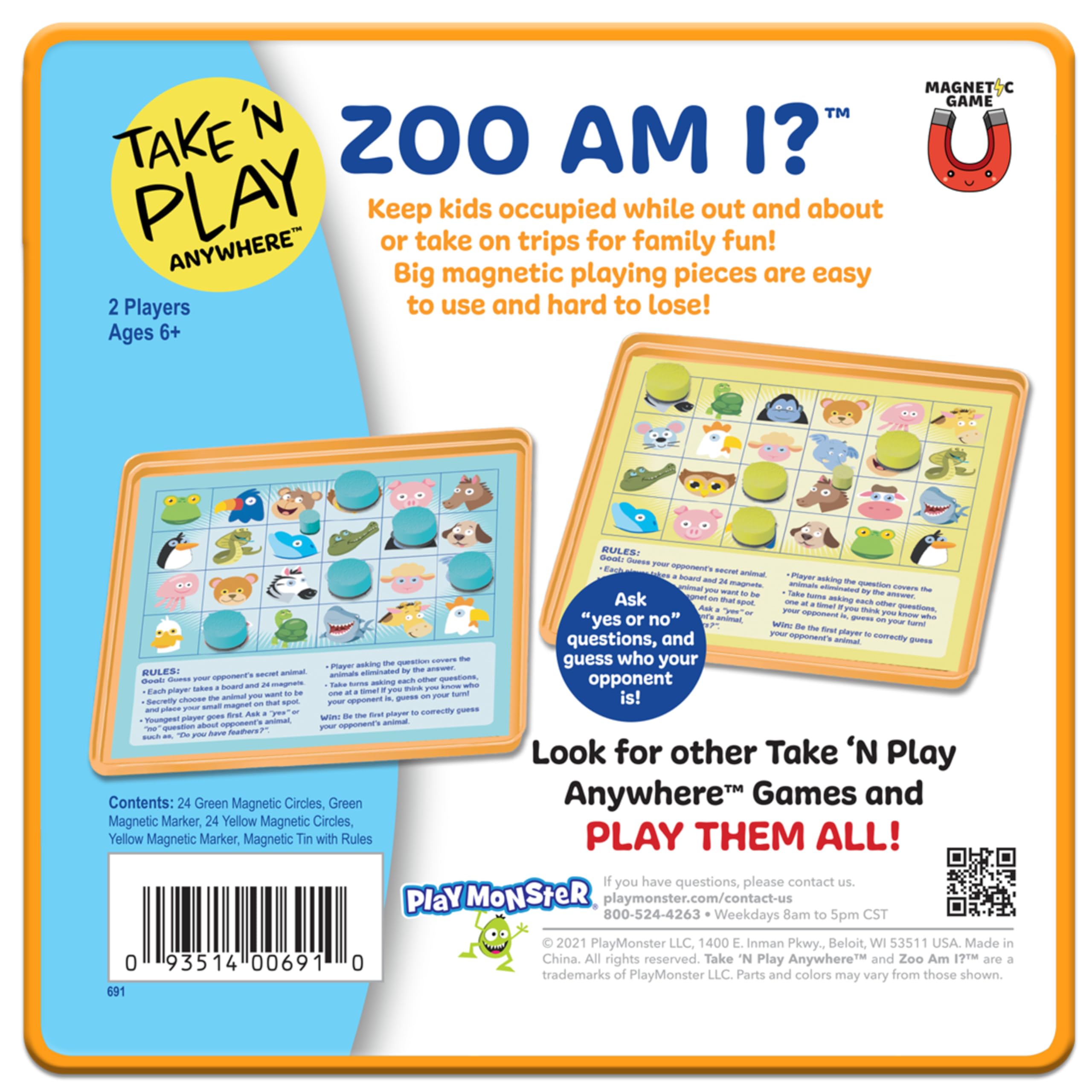 Take N Play, Anywhere Zoo Am I, Board Games for Kids- Board Games for Family Night, Family Games, Game Night, Family Board Games, Kids Toys, Travel Games, Preschool Toys, Multi-Player Game, Ages 6+