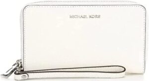 michael michael kors women's large flat phone wristlet (optic white)