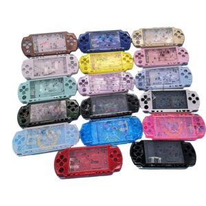 housing shell cover with button set for psp 2000 2001 2002 2003 2004 series console replacement (clear)