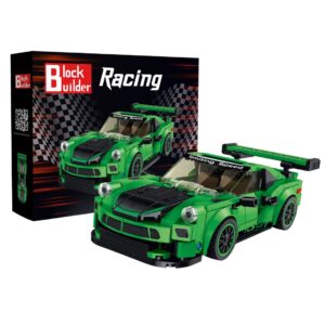 block builder porsche 911 racing car building block set (358 pieces). racing car building blocks for kids and adults