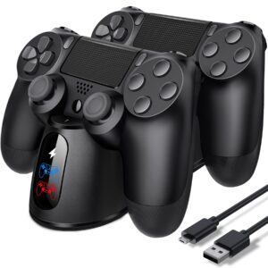 ps4 controller charger station, ps4 charger ps4 charging station for playstation 4 dualshock 4 controller, upgraded ps4 charging dock station with 1.8h fast-charging for playstation 4 controllers