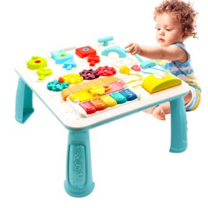 baymi busy board activity table baby musical toy with lights and melodies, great toddler toy gift for 1 2 3 year old boys & girls (classic stem version)