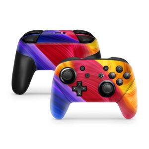 tacky design abstract skin for nintendo switch controller skin, colorful twisting sticker compatible for pro controller skin leaf vinyl 3m decal full wrap cover