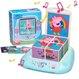 wow! stuff peppa pig musical clever building blocks | pre-school learning toy that plays 6 nursery rhyme songs | for toddlers both girls and boys 2, 3, 4 and 5 years old, blue