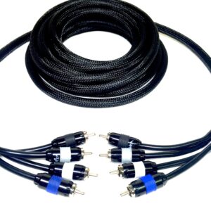 sky high car audio premium 4-channel rca cable - 20ft