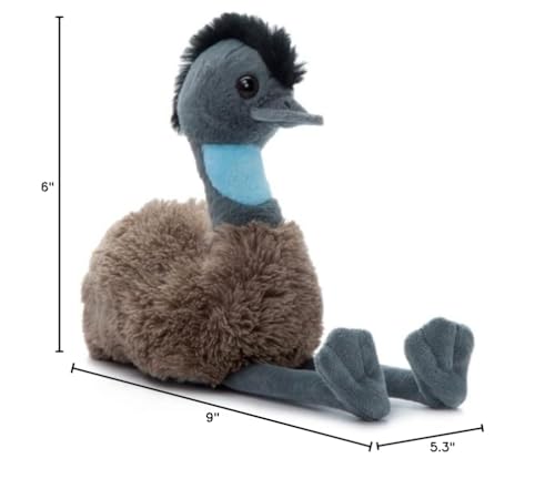 The Petting Zoo Emu Stuffed Animal Plushie, Gifts for Kids, Wild Onez Wildlife Animals, Emu Plush Toy 9 inches