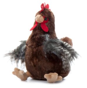 the petting zoo chicken rooster stuffed animal plushie, gifts for kids, wild onez wildlife animals, chicken plush toy 9 inches