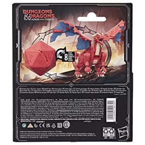 Dungeons & Dragons Honor Among Thieves D&D Dicelings Red Dragon Themberchaud Collectible, Monster Dice Converting Giant d20 Action Figures Role Playing Dice (F5211)