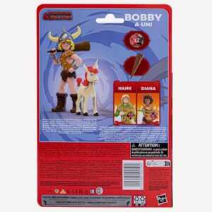 Dungeons & Dragons Cartoon Classics 6-Inch-Scale Bobby & Uni 2-Pack Action Figures, D&D 80s Cartoon, Includes d12 from Exclusive D&D Dice Set