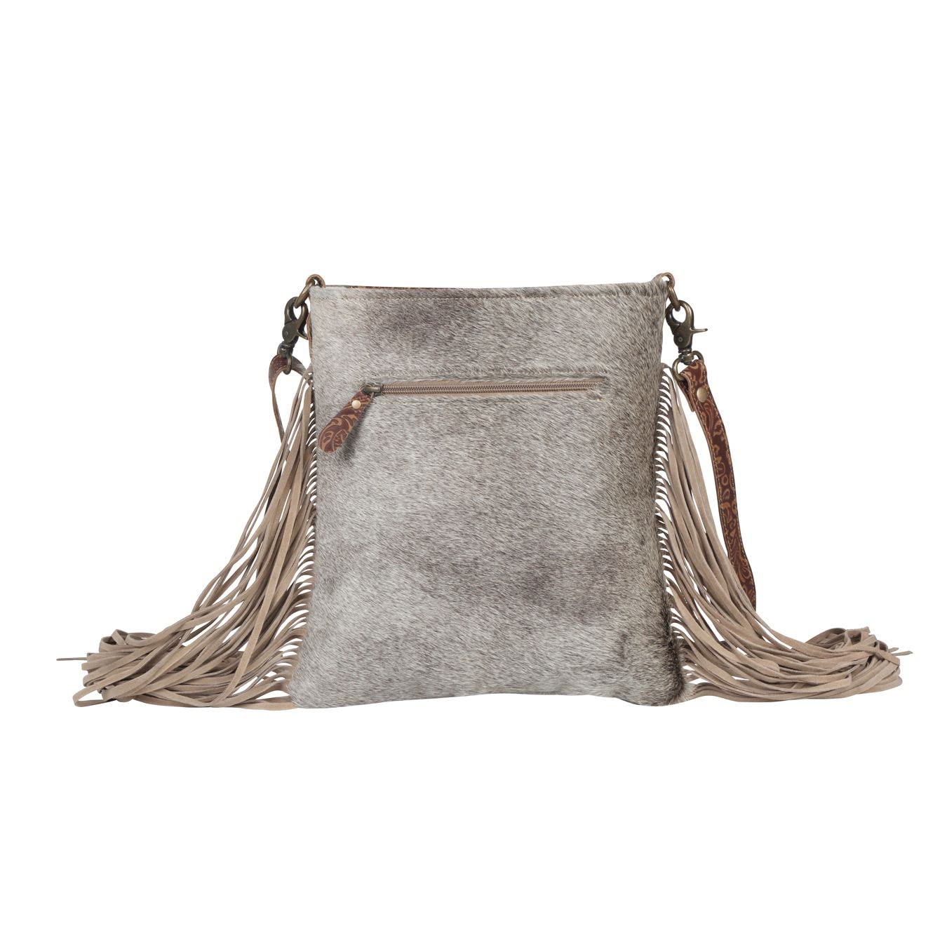 Myra Bag Gray Slate Hand-Tooled Bag S-4336