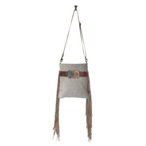 Myra Bag Gray Slate Hand-Tooled Bag S-4336